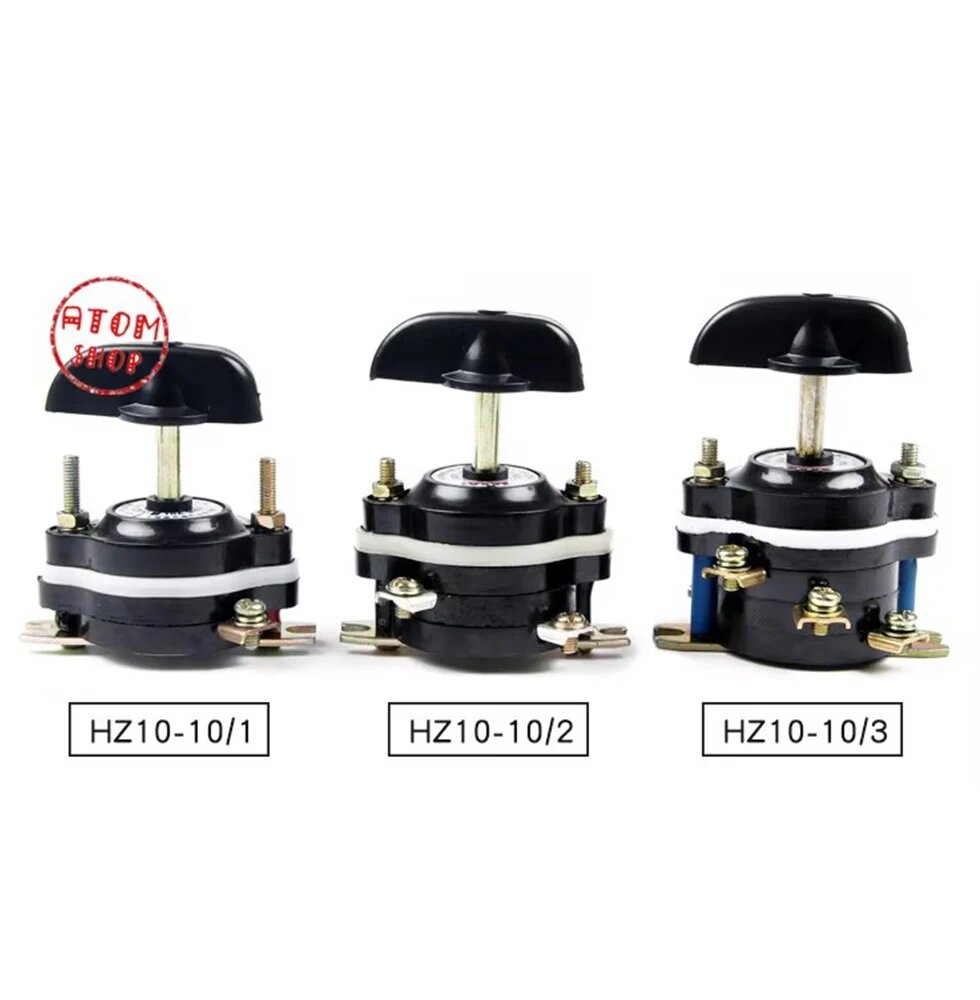 Пластиковый поворотный переключатель HZ10-10/3 380В 10A HZ10-10 2(6P)