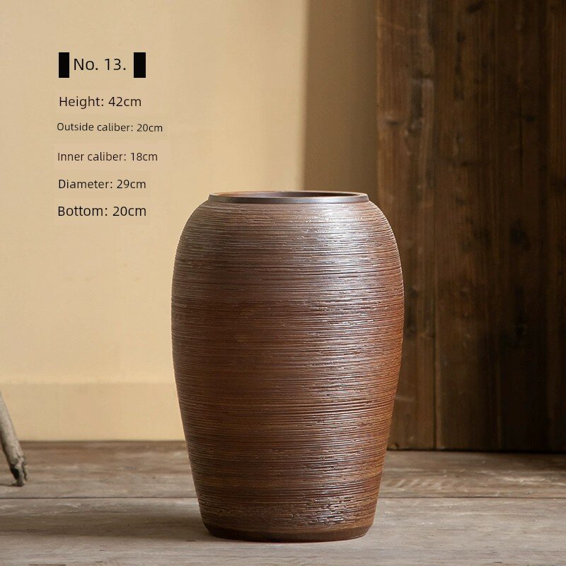 Большая напольная ваза из керамики в современном минималистичном стиле, китайская, для цветочных композиций,