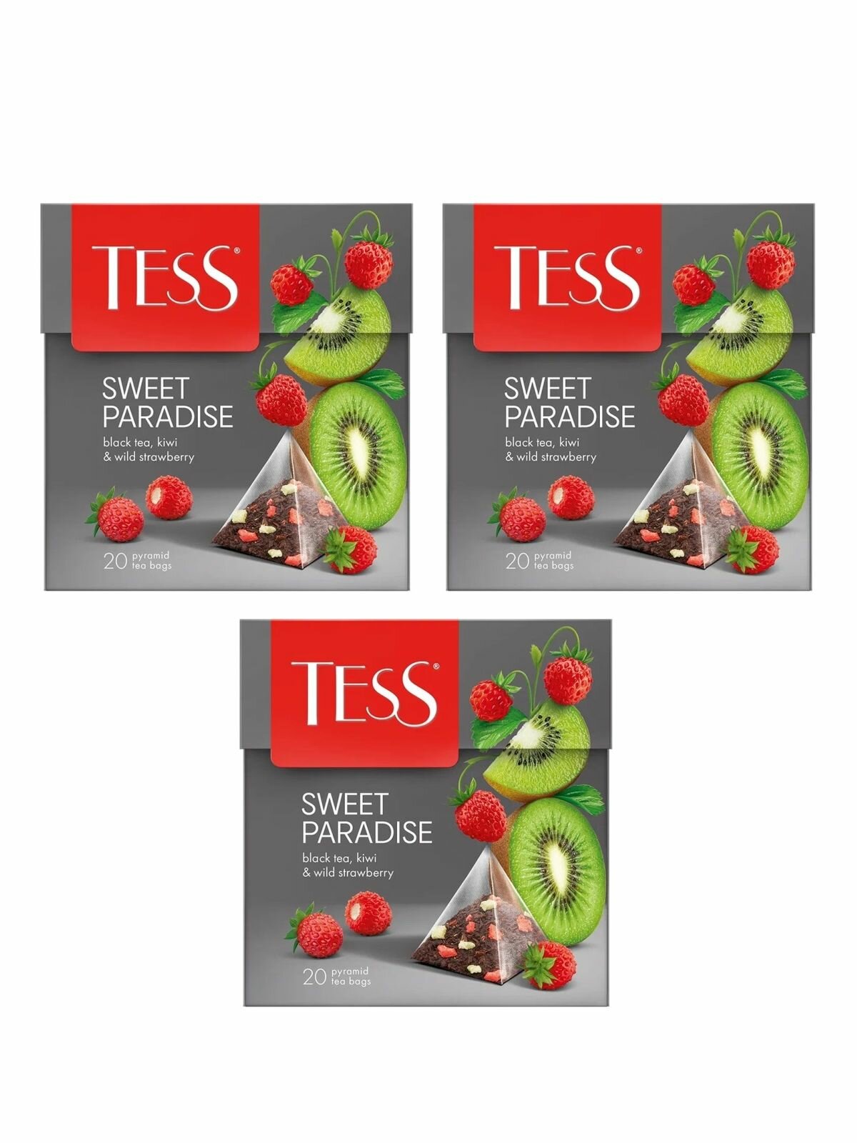 Tess Чай черный Sweet Paradise, 20 пирамидок х 1,8 гр, 3 уп