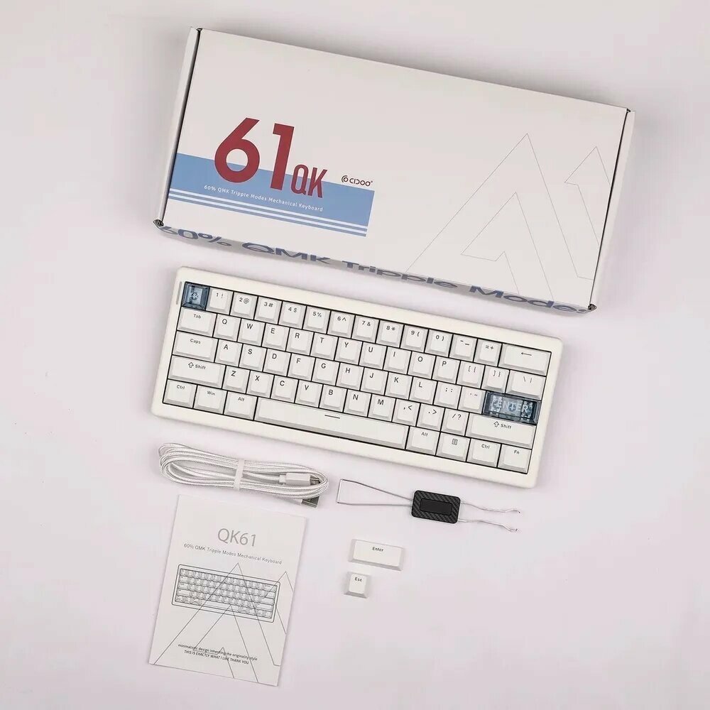 Cidoo Игровая клавиатура беспроводная Cidoo QK61, Английская раскладка, белый