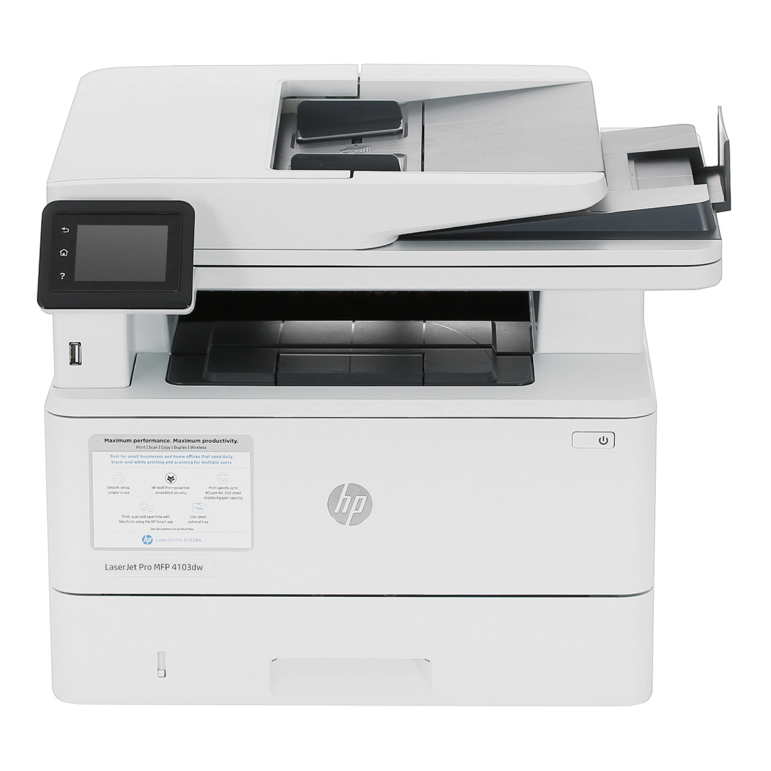 МФУ HP LaserJet Pro 4103dw, лазерный, сенсорное управление, A4, черно-белый