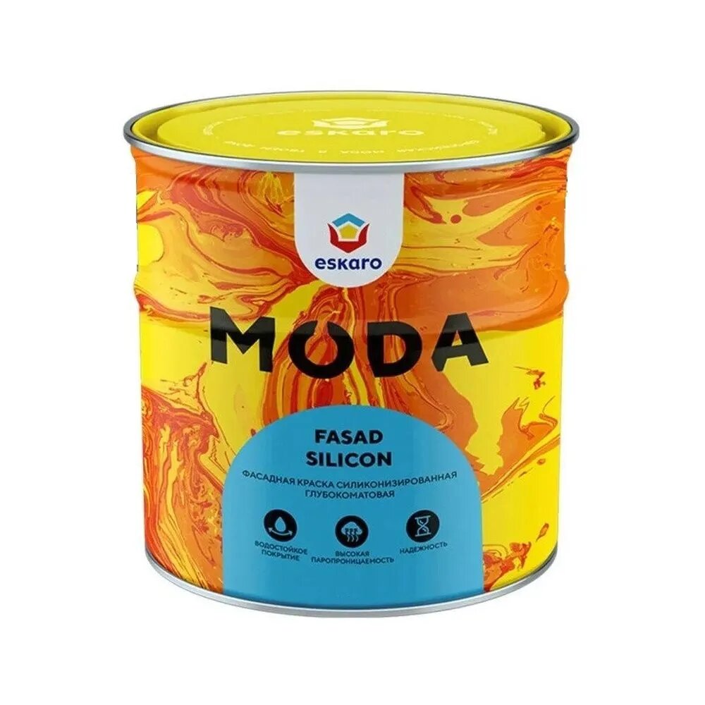 Краска ESKARO Moda Fasad Silicon фасадная силиконизированная, База TR (бесцветная) 0,9л