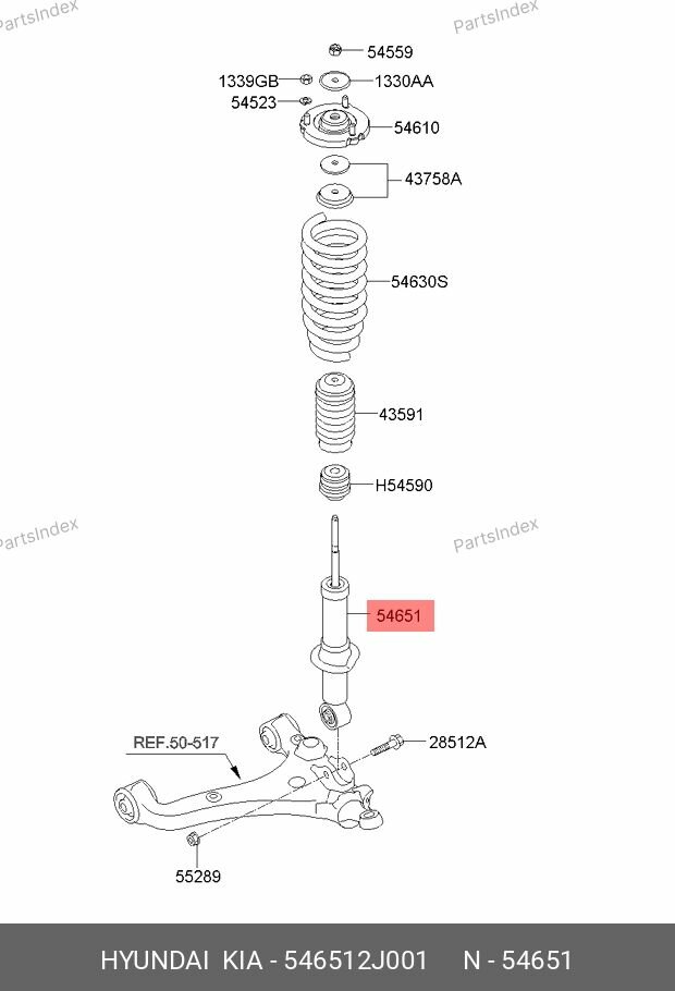 Амортизатор мохаве 3.0л, HYUNDAI/KIA/MOBIS 546512J001