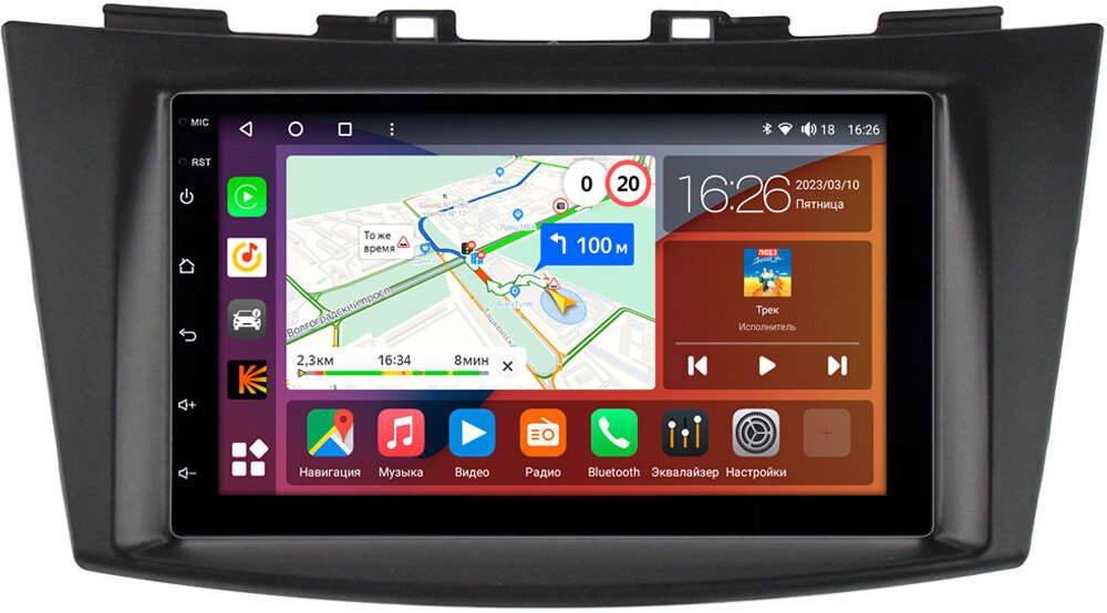 Штатная магнитола Suzuki Swift IV 2011-2017 Canbox EVO 5821-RP-SZSW2C-155 Android 14 (4G-SIM, 6/128, DSP, QLed, AI, 360)