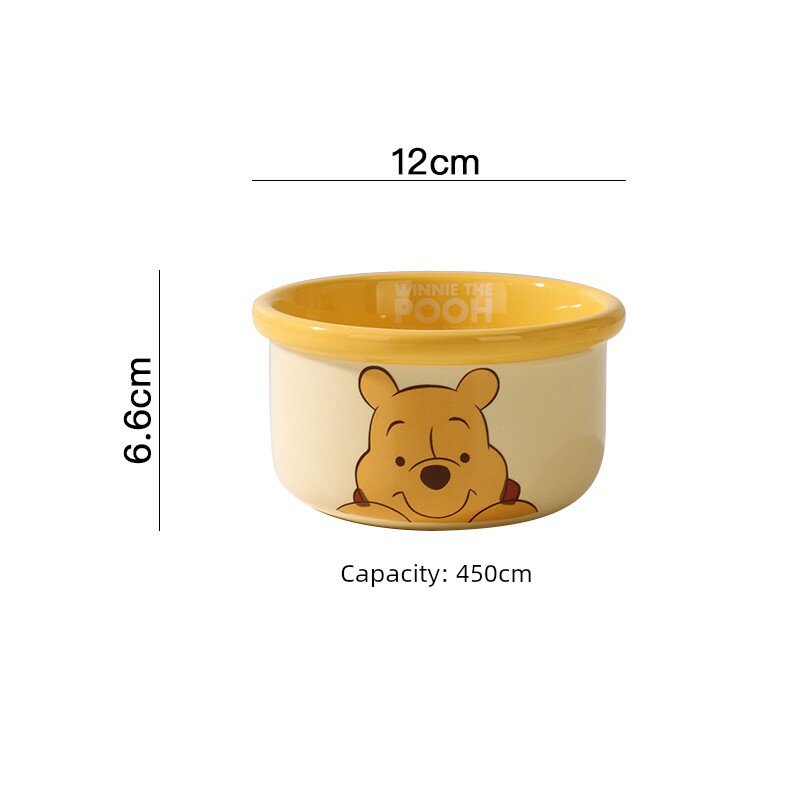 Детская керамическая тарелка-набор Disney: Винни-Пух и Стич, милая мультяшная посуда для детей (тарелка с секциями,