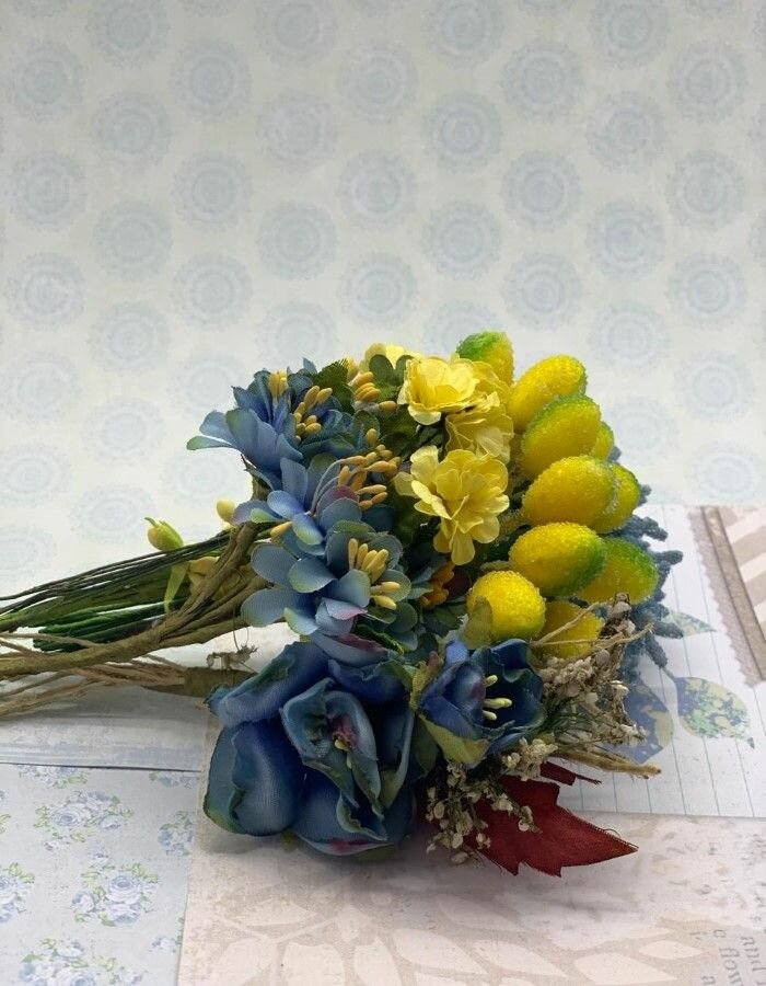 Набор декоративных цветов Рукоделие для флористики и творчества, из пластика и ткани