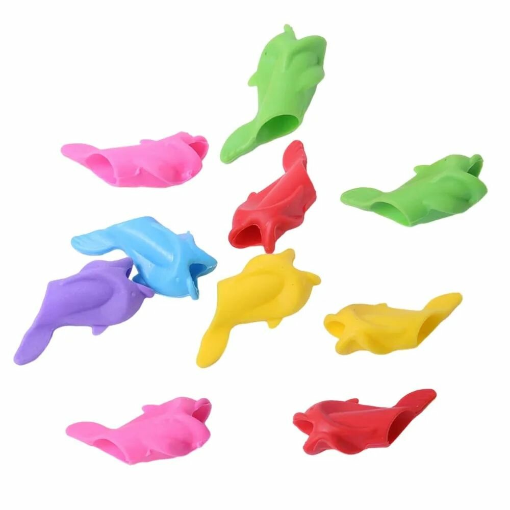 Набор из 10 силиконовых держателей для карандашей, эргономичные помощники для письма, коррекция осанки для детей