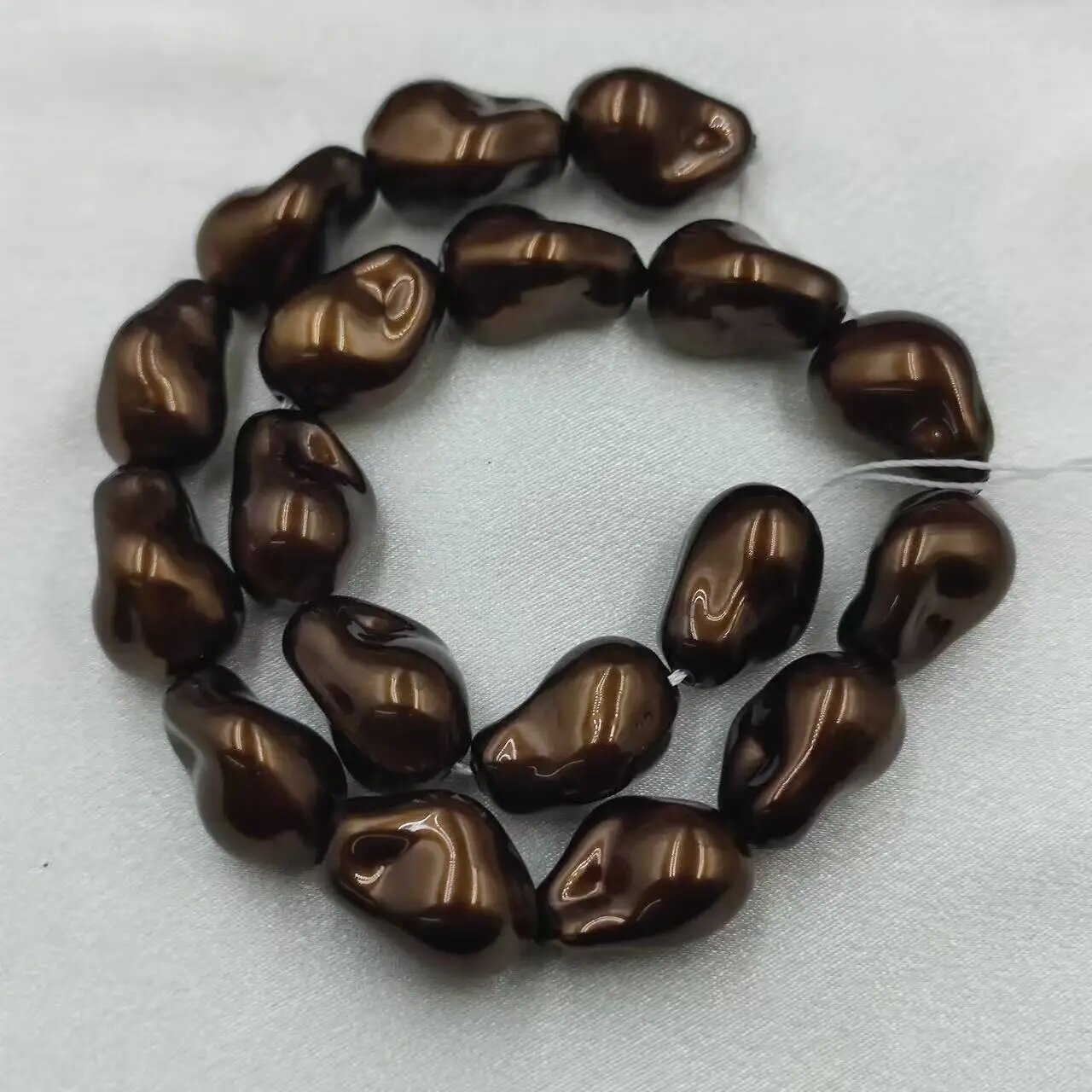 Бусины из ракушек RZ 15x22 мм разных цветов Коричневый, Coffee