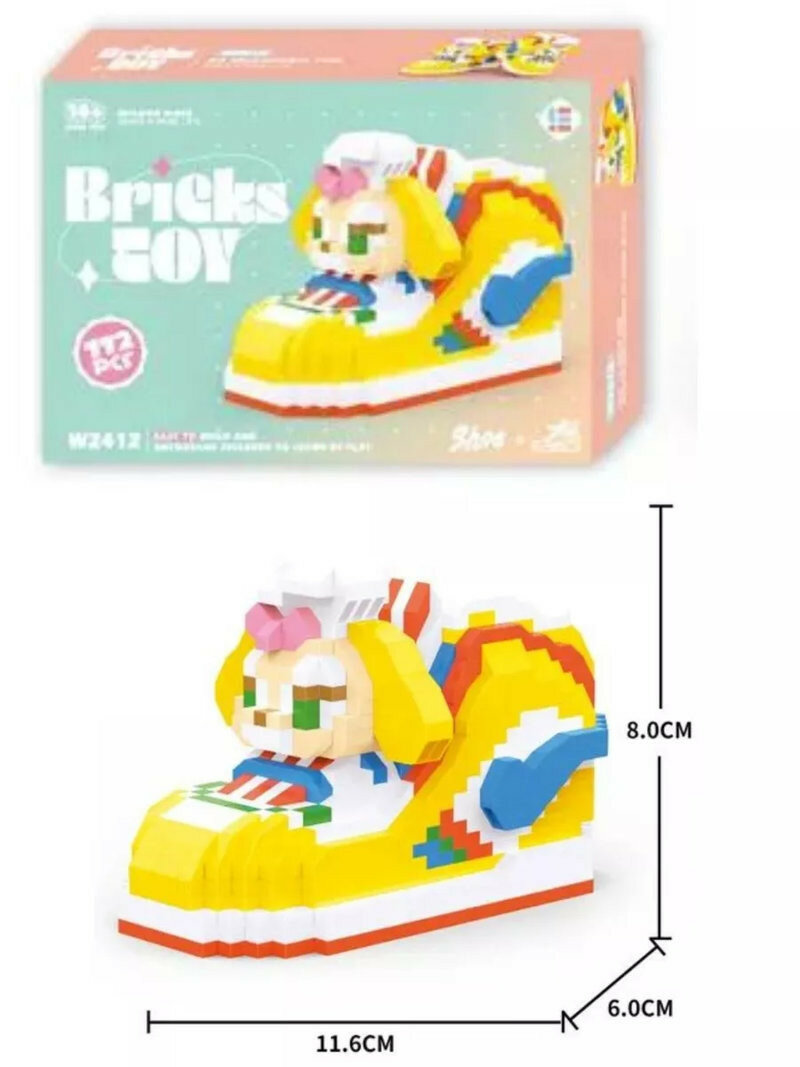 Конструктор Bricks Toy W2412 Мультяшный кроссовок 172 дет 22х5х15 см
