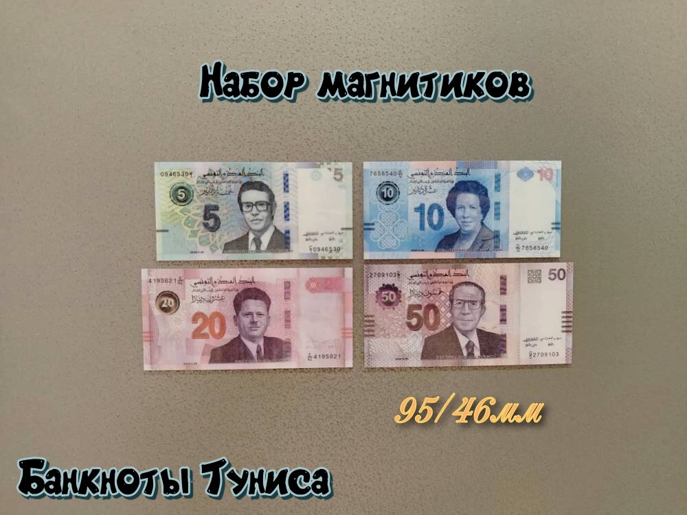 Набор магнитиков. Банкноты Туниса.