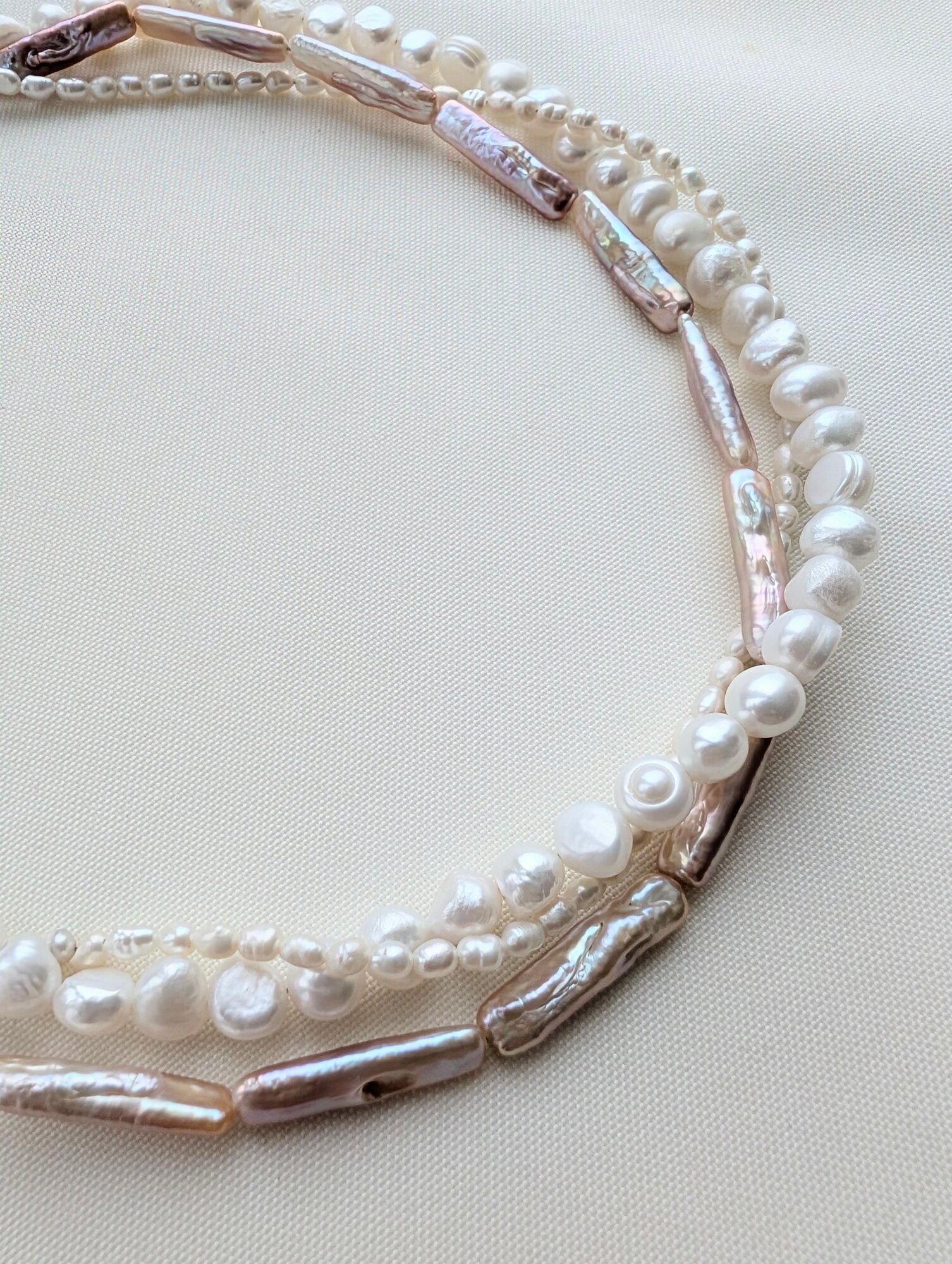 Колье, жемчуг пресноводный, жемчуг пресноводный культивированный, жемчуг культивированный