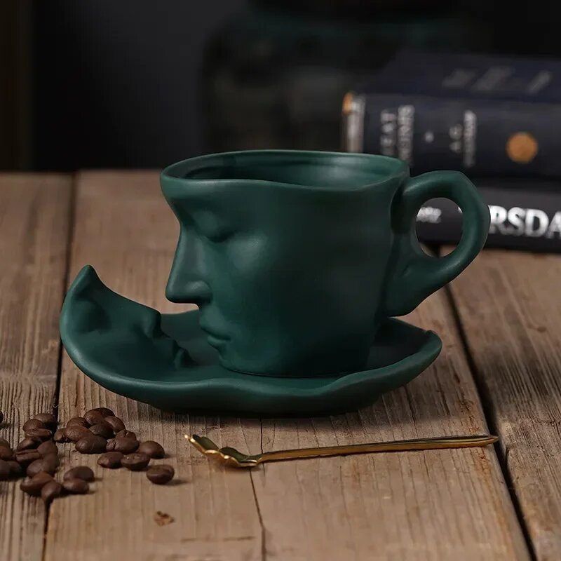 Керамическая чашка "Художественный поцелуй" 260 мл 260ml, Green