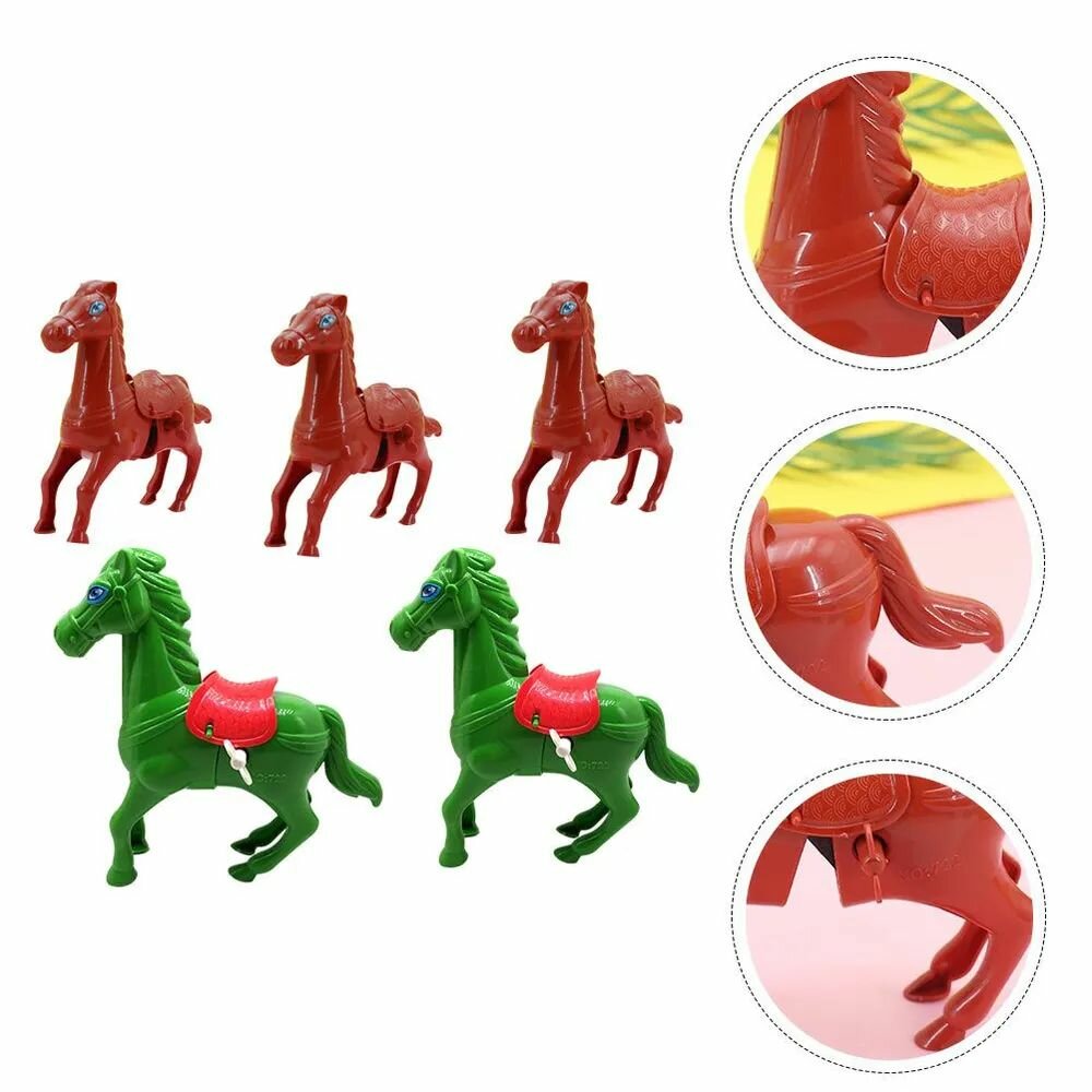 Игрушки Заводные, 5 Штук, Лошади, Из Пластика, Для Развития Ребенка