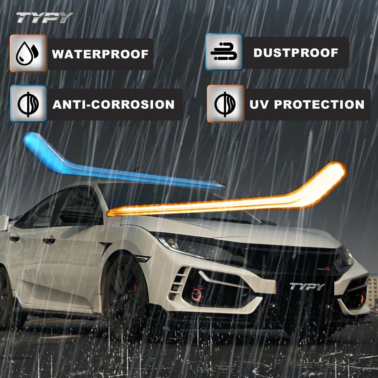 Передний бампер, светодиодные противотуманные фары, автомобильные аксессуары для Honda Civic 10th Hatchback Type R Bodykit Fk7 Fk8 Fk4 2016-2021