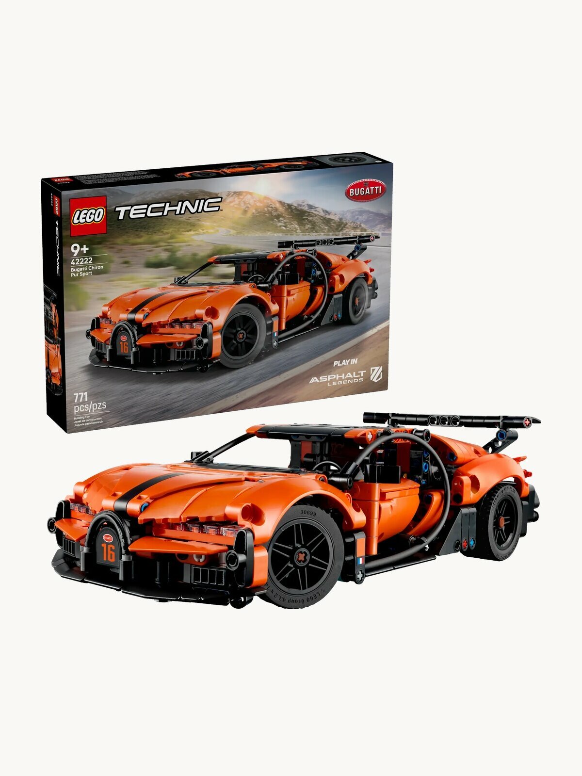Конструктор LEGO Technic 42222 Гиперкар Bugatti Chiron Pur Sport, 771 дет.