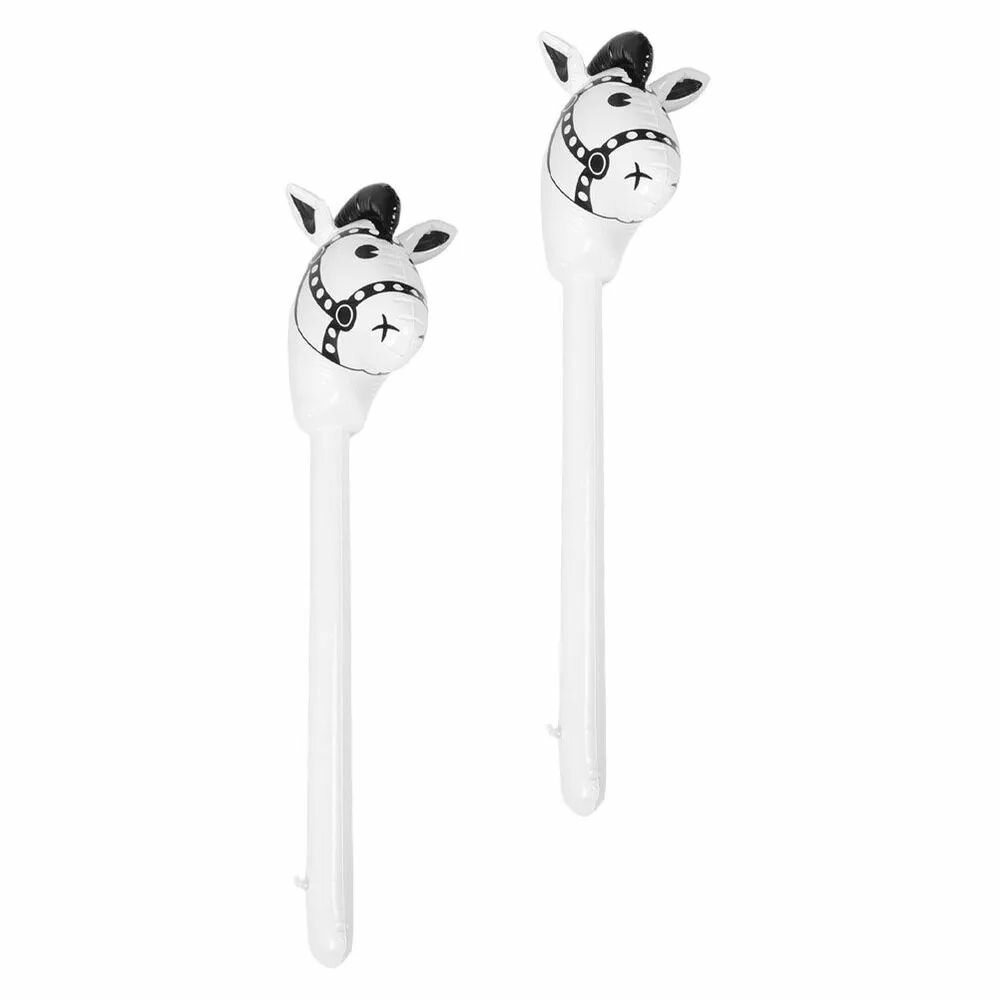 Надувная Палка-Лошадь, Белый Цвет, 95.00X34.00X7.00 См, Для Детских Вечеринок И Игр, 2 Шт