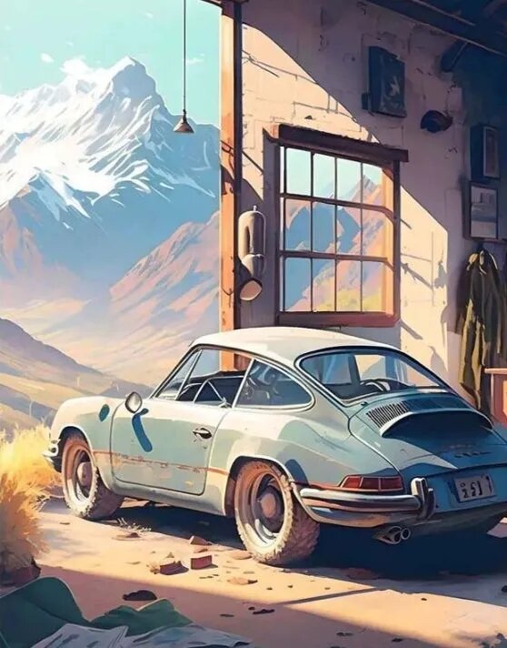 Алмазная Мозаика "спортивная Машина" 40х50 Алмазная Вышивка / Картина Стразами, Полная Выкладка