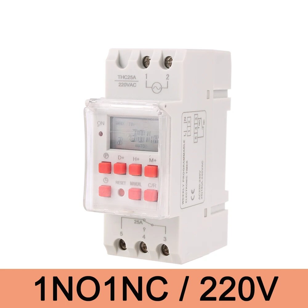 Высококачественный программируемый цифровой таймер 25 А 7 дней, реле управления временем для 16 выходных сигналов ВКЛ./Выкл. 12 В 24 в 110 В 220 в 240 В