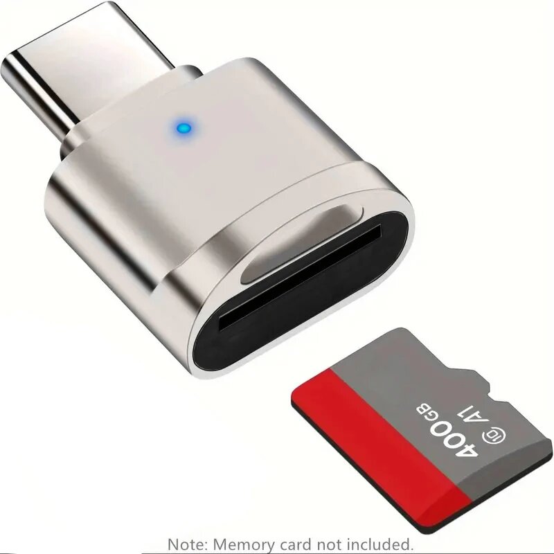 Адаптер USB Type-C OTG Silver для карт памяти Micro SD