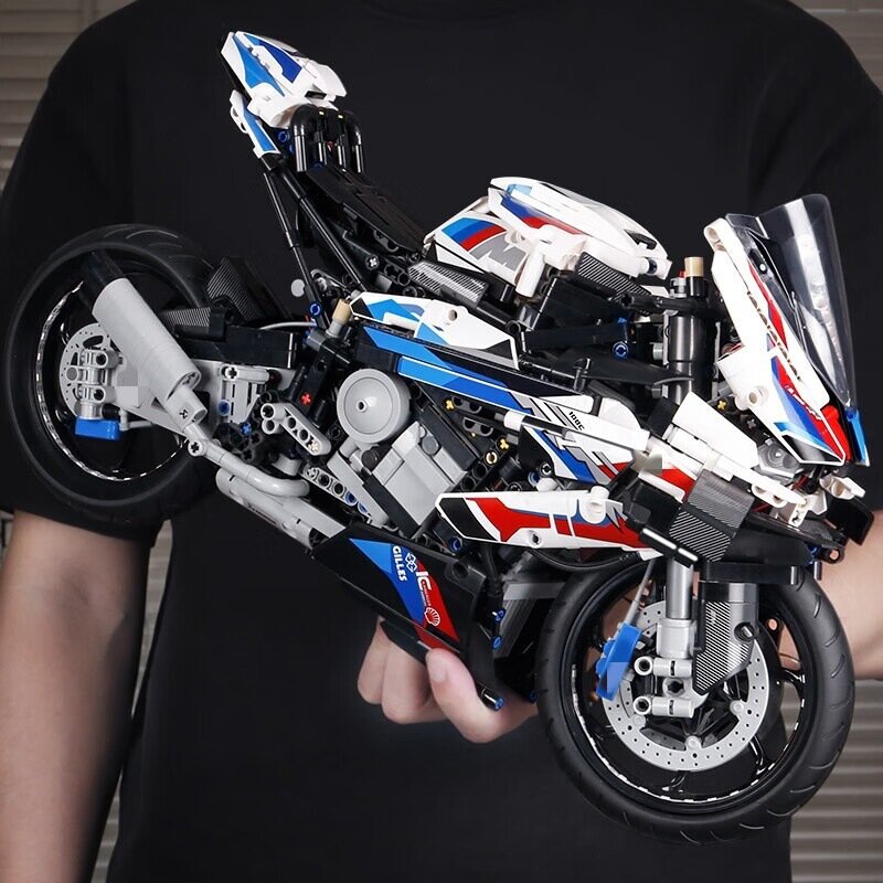 Совместим с Lego Розовый мотоцикл Строительные блоки Модель автомобиля Детская образовательная сборка Игрушечная машина Подарок для мальчиков Оптовая продажа