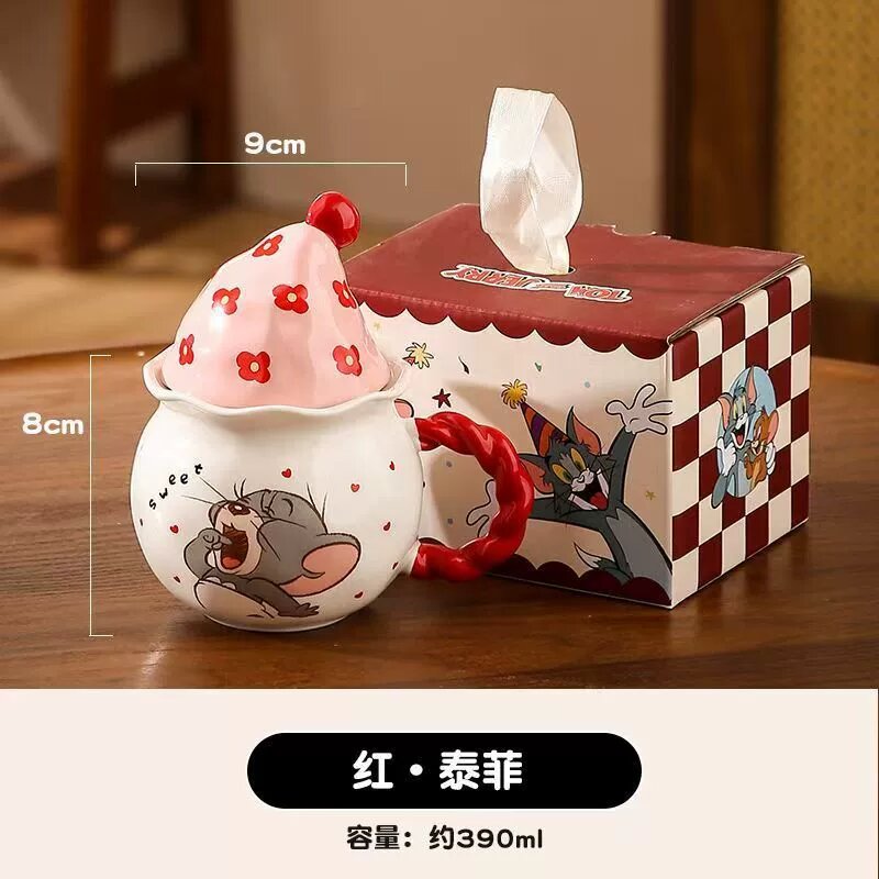 Кружка "Creative Magic Cup", с крышкой, с кошкой и мышонком Джерри
