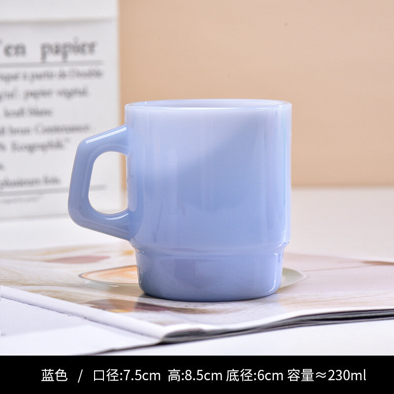 Креативная стеклянная кофейная чашка, простая корейская молочная нефритовая кружка, стопка чашек, домашняя печатная ручка, цветная водяная чашка