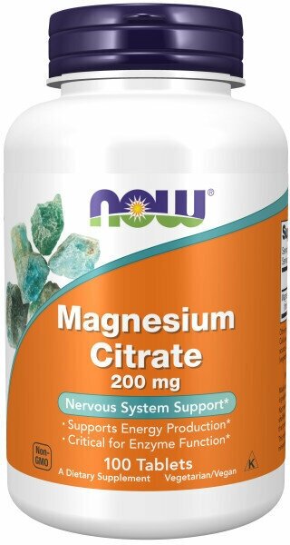 NOW Magnesium Citrate 200 mg 100 таблеток