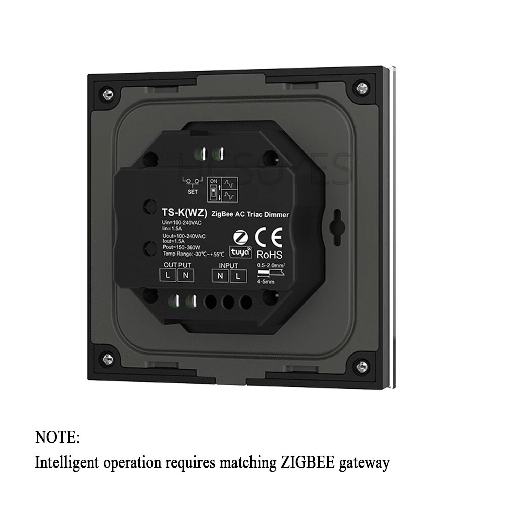 HCSOYES TS-K (WZ) ZigBee Диммер для LED ламп Black Triac Dimmer