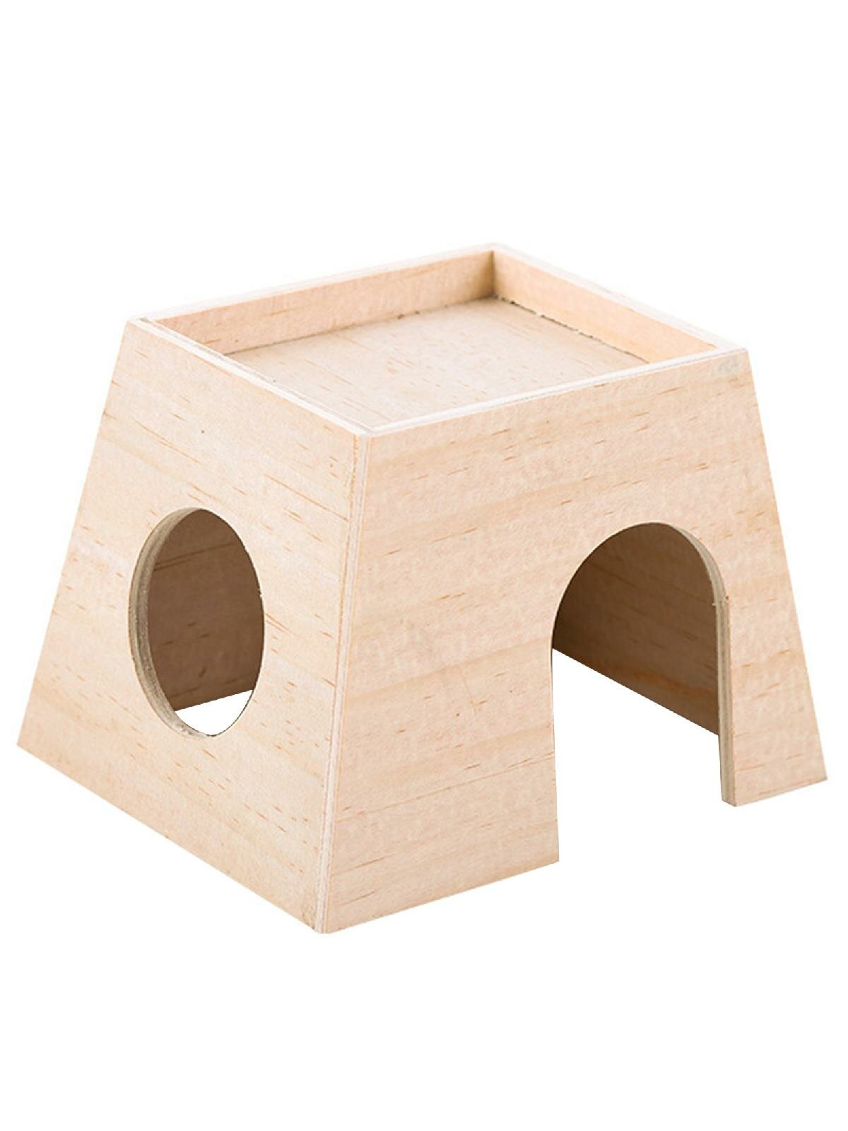 Домик для хомяка, деревянное убежище для домашних животных, гнездо для мини-песчанок, младшая шиншилла