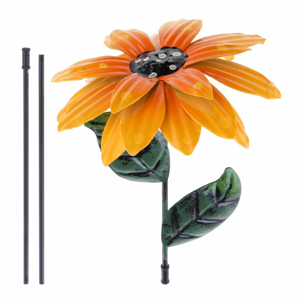 Металлические цветы, вставляемые в садовый столб для украшения внутреннего и наружного газонов