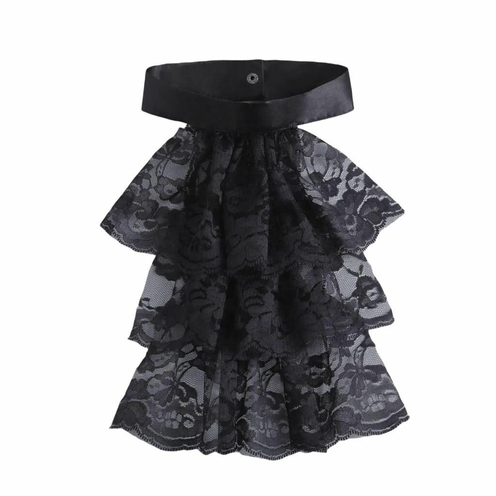 Многослойный съемный жабо-воротник, - Стиль черного кружева