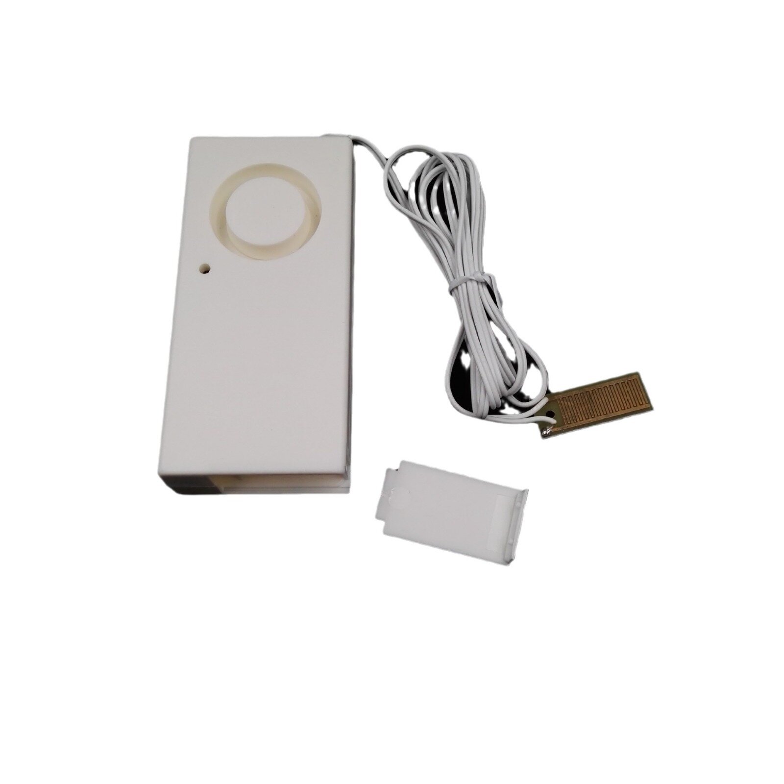 Оповещение о протечке воды, переливающемся оповещении о полном водяном уровне, 120 дБ, высокий уровень звука оповещения о дожде, поставляется без батарейки, материал ABS, цвет белый, тип батарейки DC9V (не включена), размер продукта 10*4.5*2.2см, размер