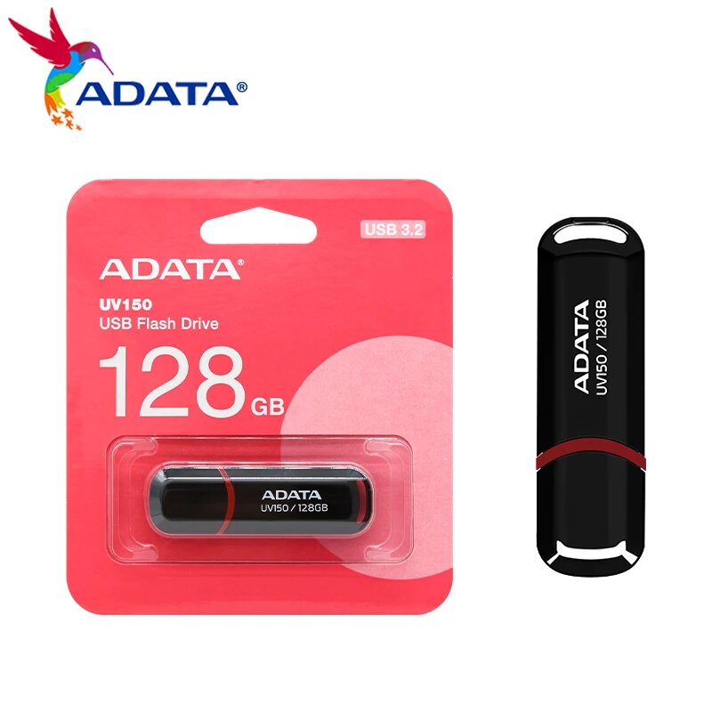 ADATA UV150 USB3.2 флэш-накопитель 32 ГБ 64 ГБ 128 ГБ 256 ГБ черный флэш-накопитель высокоскоростной флэш-накопитель U-диск USB3.2 флэш-накопитель для ПК