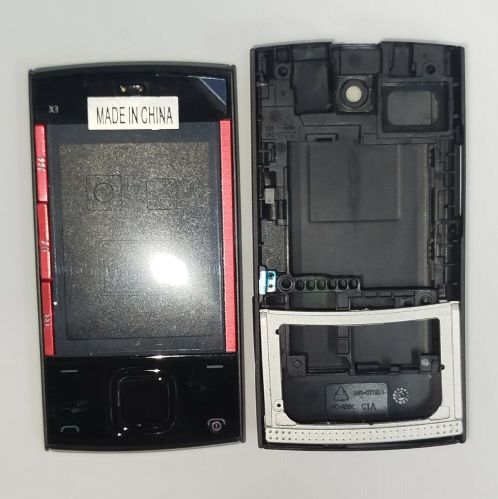 Корпус для Nokia X3-00 со средней частью + клавиатура (черный)