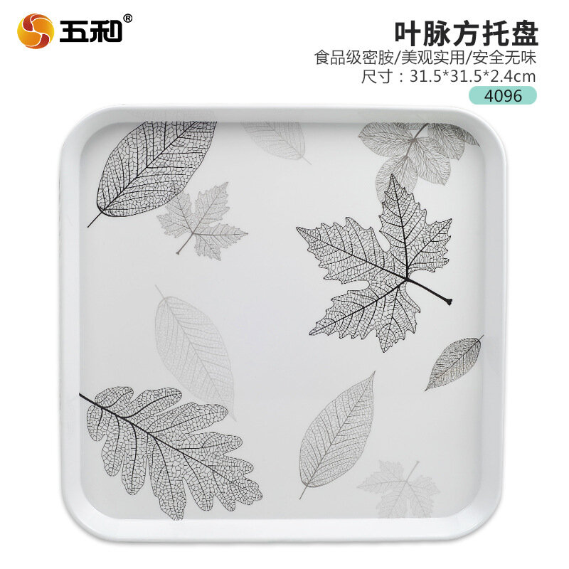 Поднос круглый из меламина, имитация фарфора, домашний поднос для чая, креативный поднос для гостиной, нескользящий, легко чистится