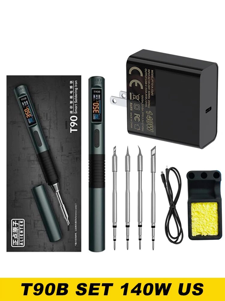 ALIENTEK T90 умный паяльник 140 Вт T90B SET 140W US