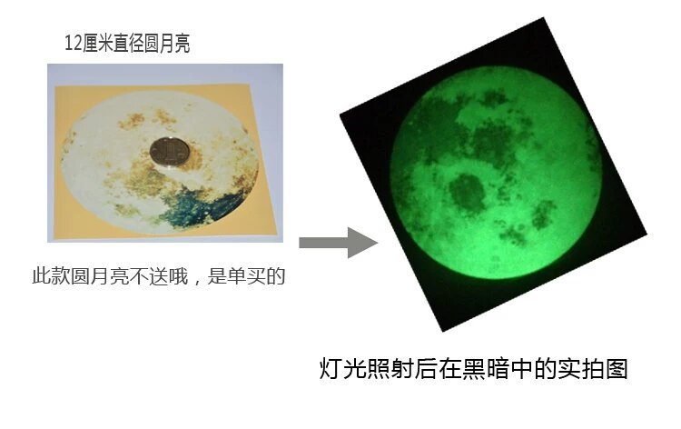 Светящиеся в темноте наклейки на стену, светящаяся пленка, светящиеся наклейки на стену с изображением звезд и луны,