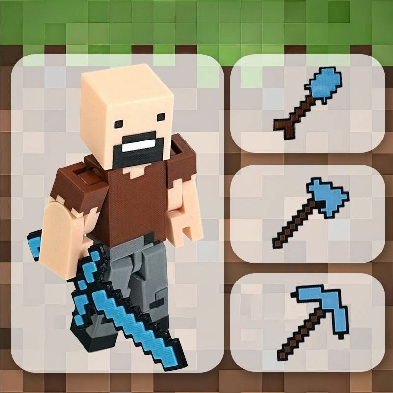 3D Фигурка подвижная Майнкрафт Дрим Minecraft Dream, игровая атрибутика, игрушка подарок для геймера