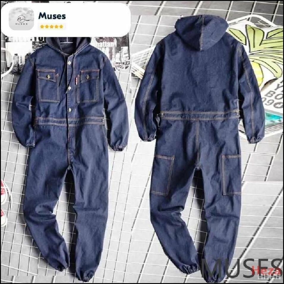 Цельный джинсовый комбинезон Fresh Blossom премиум для авторемонта и сварочных работ