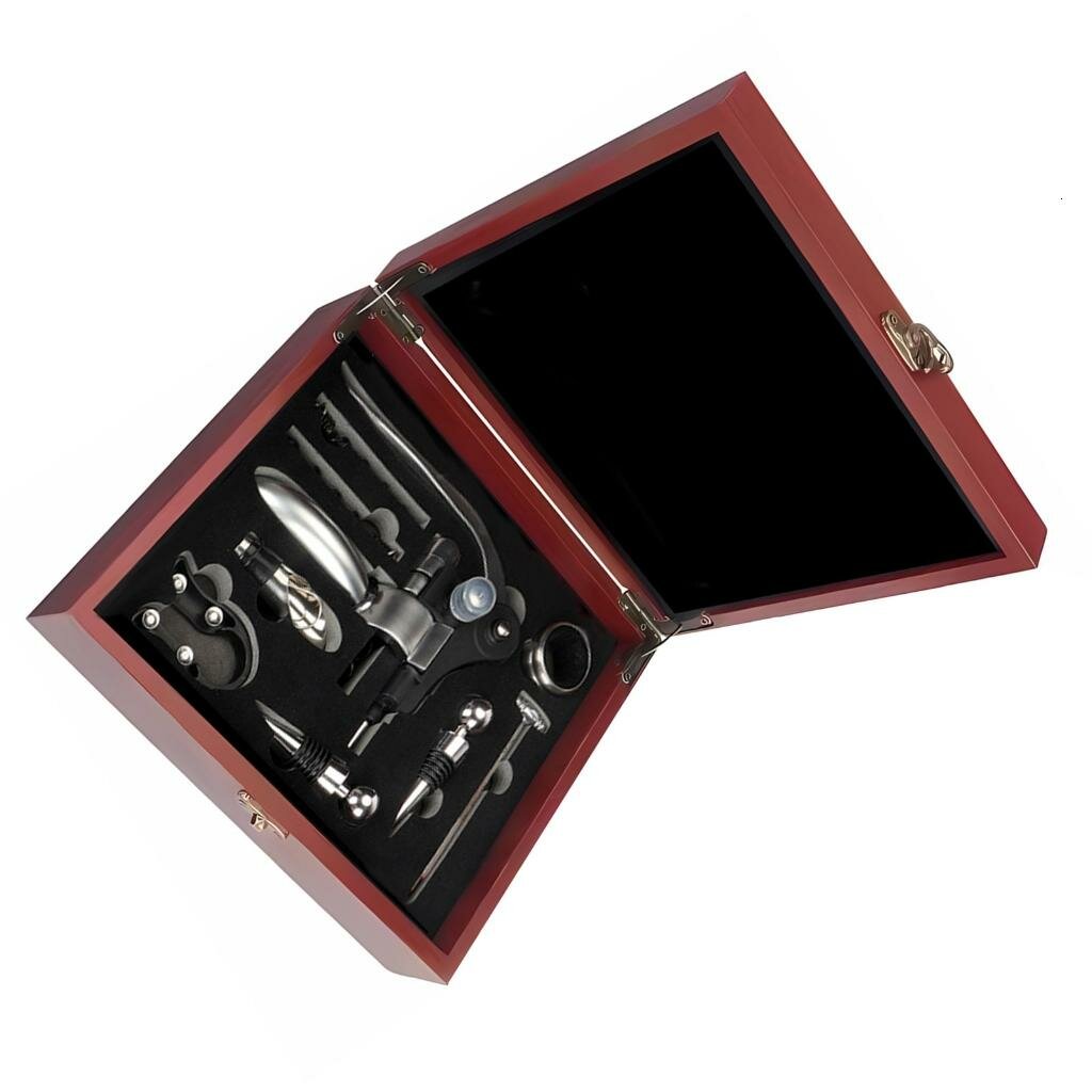 Набор для вина: штопор, пробки, капсульатор, дозатор, Серебряная голова кролика с