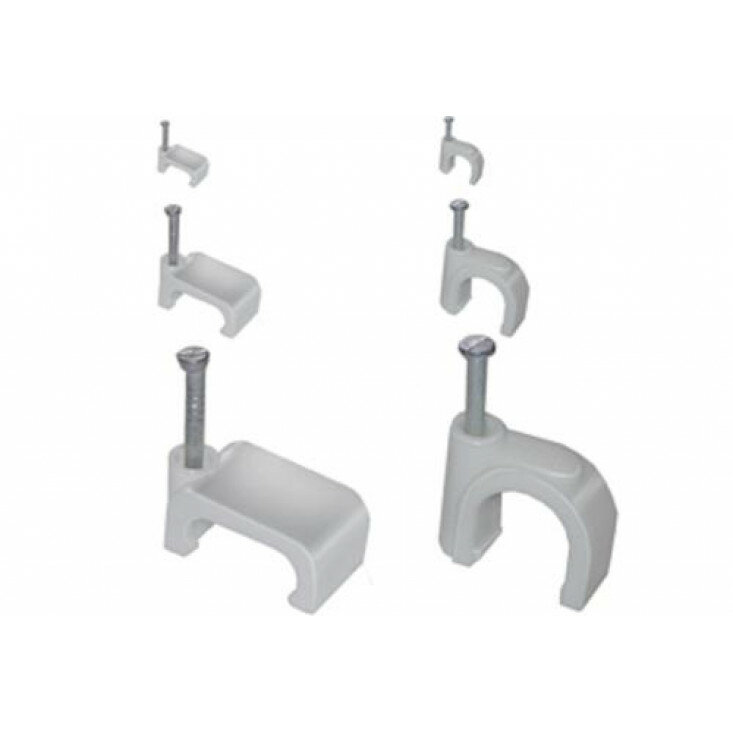 Скоба пластик 14ММ плоская (50ШТ) TDM