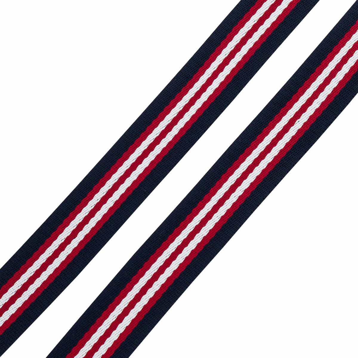 3Al361 Стропа ременная с принтом двухсторонняя (100% полиэстер) 30мм*50м (1253 красный/белый/чёрный), 50 м