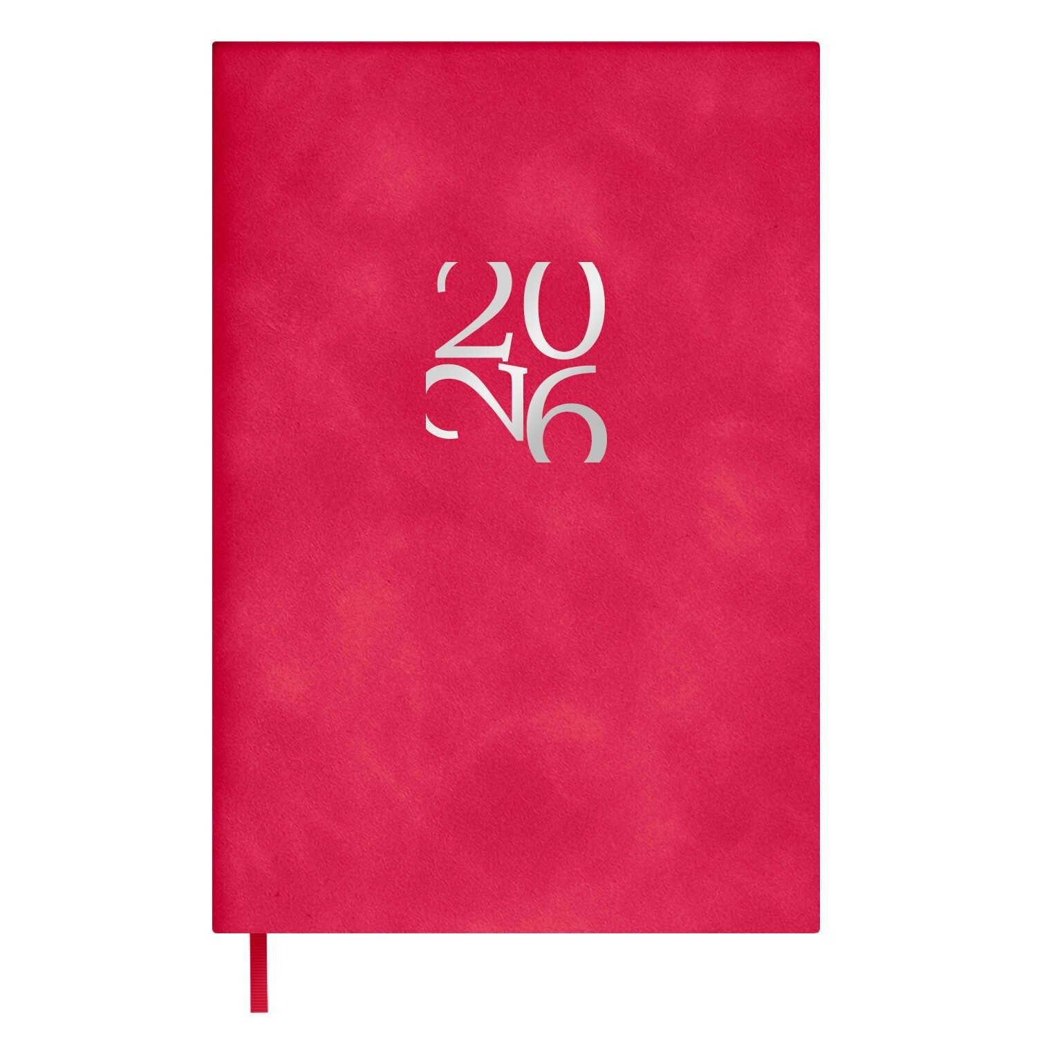 Ежедневник датированный 2026 год, А6, 120 листов, "Бейбискин", малиновый