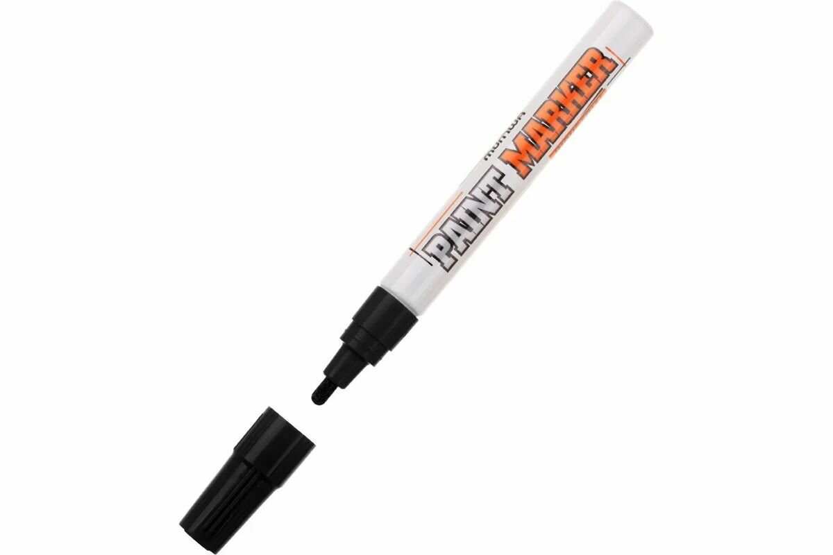 Маркер-краска MunHwa 311211 Industrial черный, 4 мм, нитро-основа, блистер IPM-01