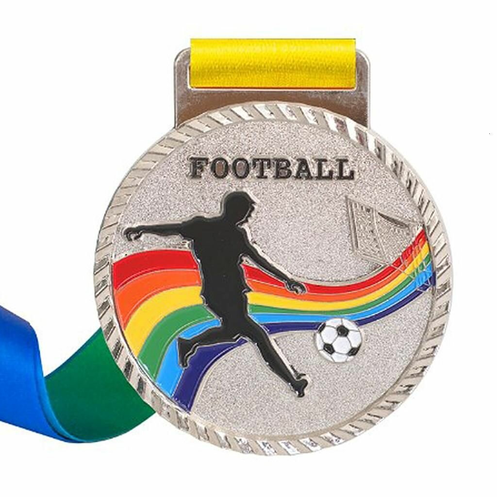 Золотые/серебряные/бронзовые металлические призы награды футбольные медали для детей и взрослых, Серебро