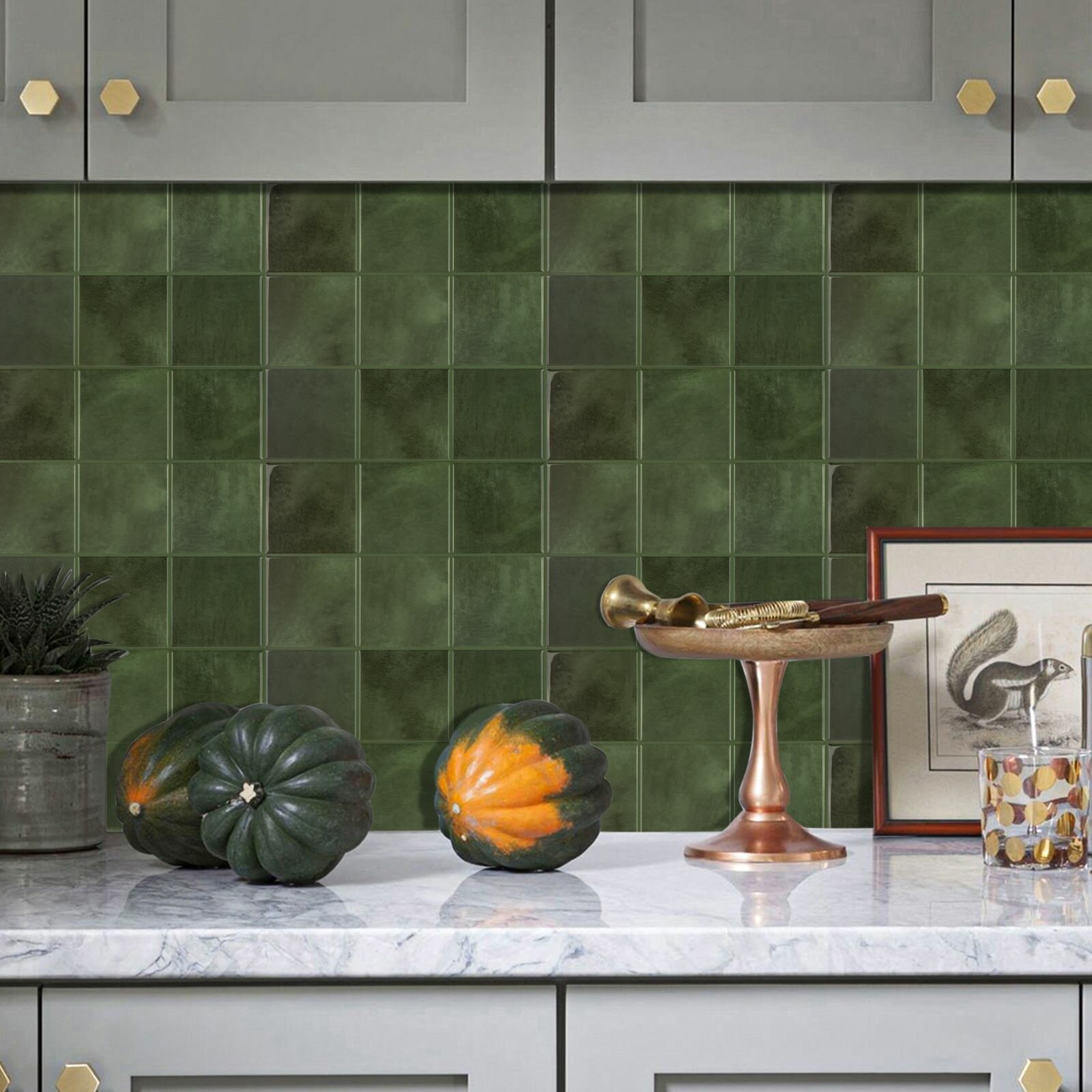 Стеновые панели самоклеящиеся PEEL and STICK 30,5х30,5 см для ванной, гостиной, декора помещений и мебели, фартук для кухни на стену . Имитация кафельной плитки. Комплект - 4 шт.