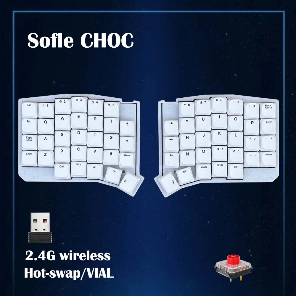 Choc Sofle низкопрофильная механическая клавиатура 2.4G Marble V2 Red