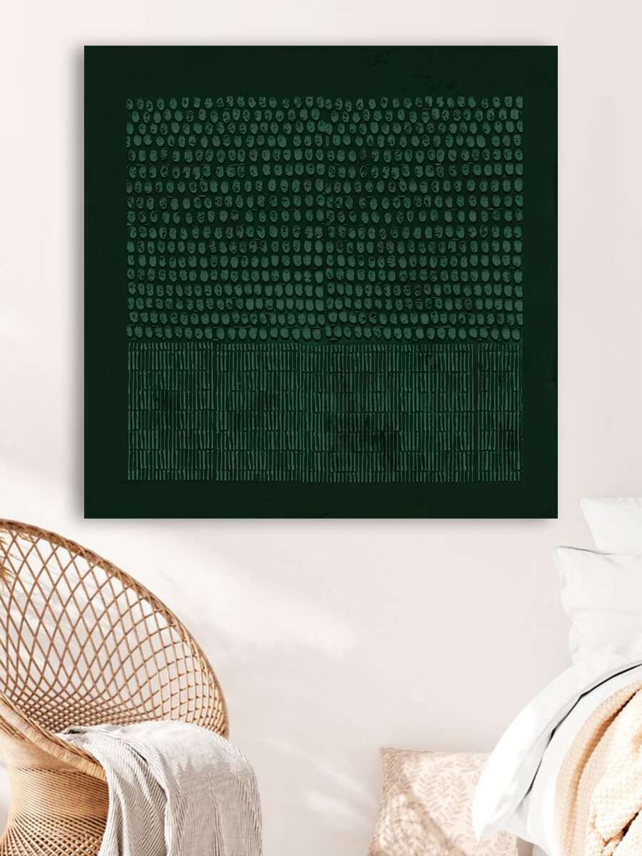 Картина на холсте - "Абстрактный минимализм с эффектом 3D, бетон, штукатурка (картина плоская печать на холсте)", 40х40 см.