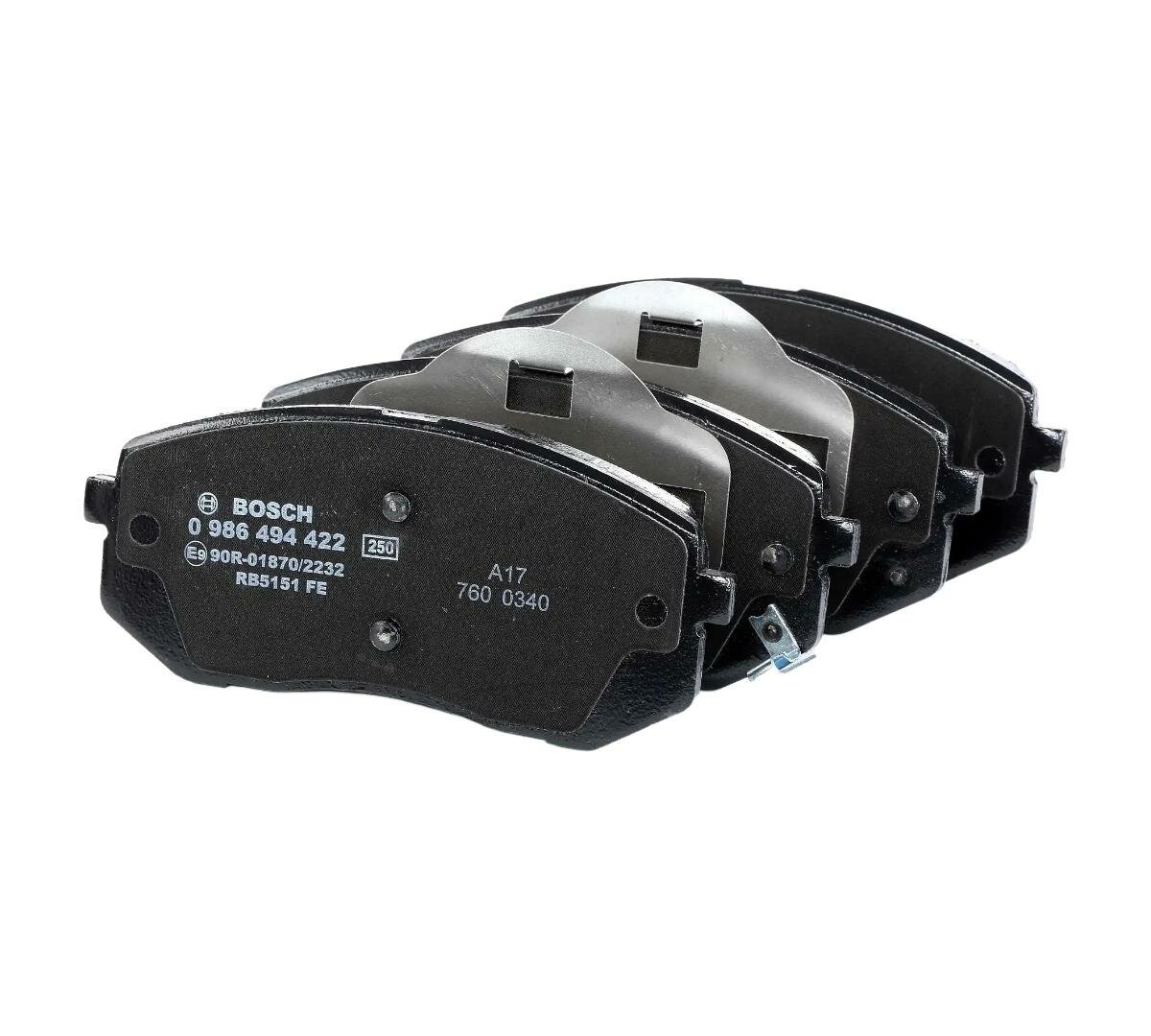 Колодки тормозные BOSCH 986494422 передние, Honda Accord IX 2.4