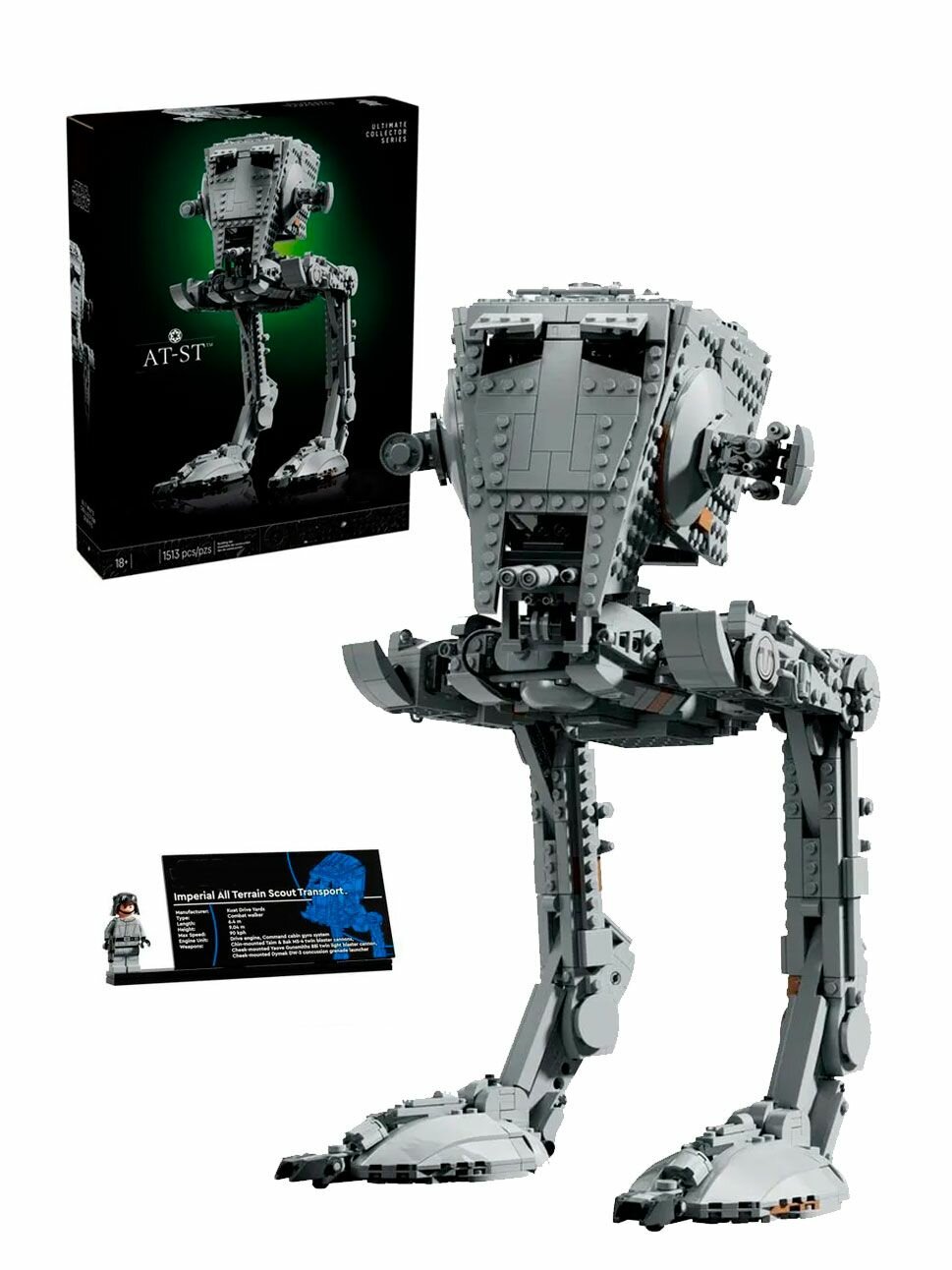 Конструктор Звездные войны Вездеходный разведывательный транспорт Робот AT ST / Шагоход Первого Ордена АТ СТ/ Военный корабль